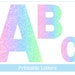 Pastel Rainbow Glitter Alphabet Letters & Numbers Clip Art (digital ...
