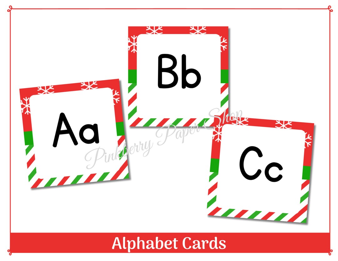 Christmas Alphabet Cards: Printable Classroom Letters (digital Download ...