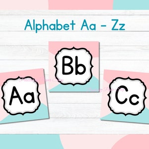 Aqua Peach Boho Alphabet Cards: Printable Classroom Decor (digital ...