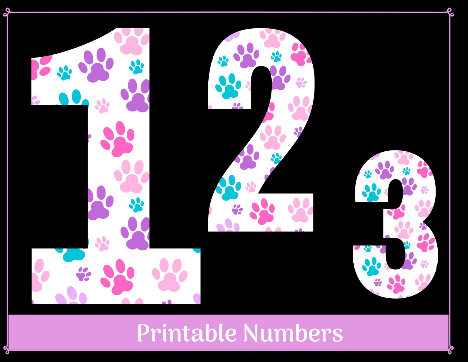 Pink and Purple Paw Print Alphabet Letter Clip Art Printable - Etsy