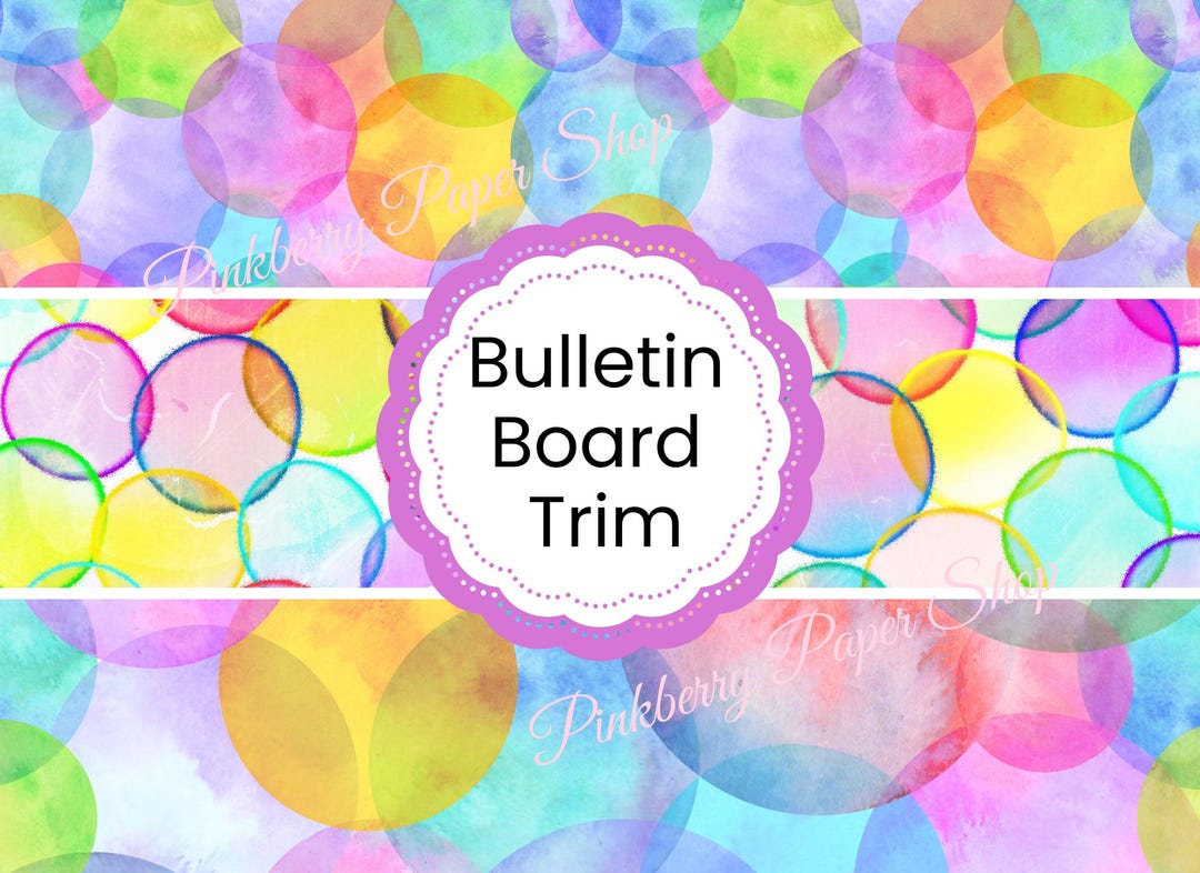 Rainbow Bubbles Bulletin Board Trim, Neon Polka Dot Paper: Printable ...