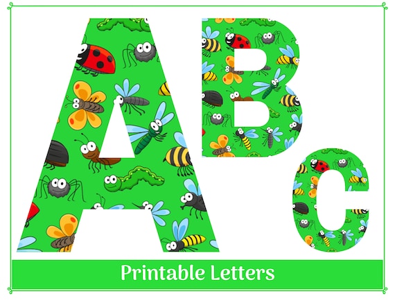 Cute Insect Alphabet Clip Art Letters A-Z Printable & - Etsy