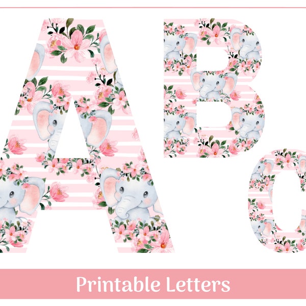 Pink Elephant Banner - Etsy