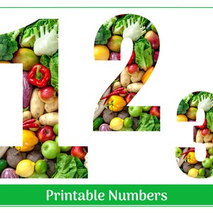 Vegetable Alphabet Clip Art Letters A-Z, Numbers 0-9 | Banner, Bulletin ...