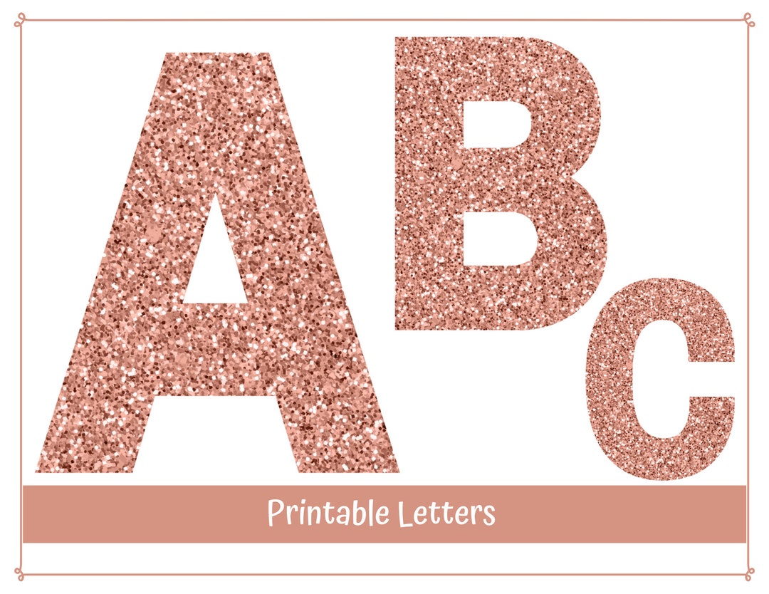 Rose Gold Glitter Alphabet A - Z Clip Art and Numbers 0-9 | Printable ...