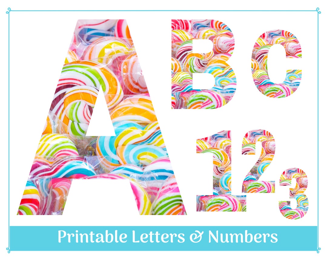 Candy Alphabet Clip Art Letters A-Z and Numbers 0-9 | Printable & Resizable Letters and Numbers ...