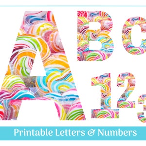 Candy Alphabet Clip Art Letters A-Z and Numbers 0-9 | Printable & Resizable Letters and Numbers ...