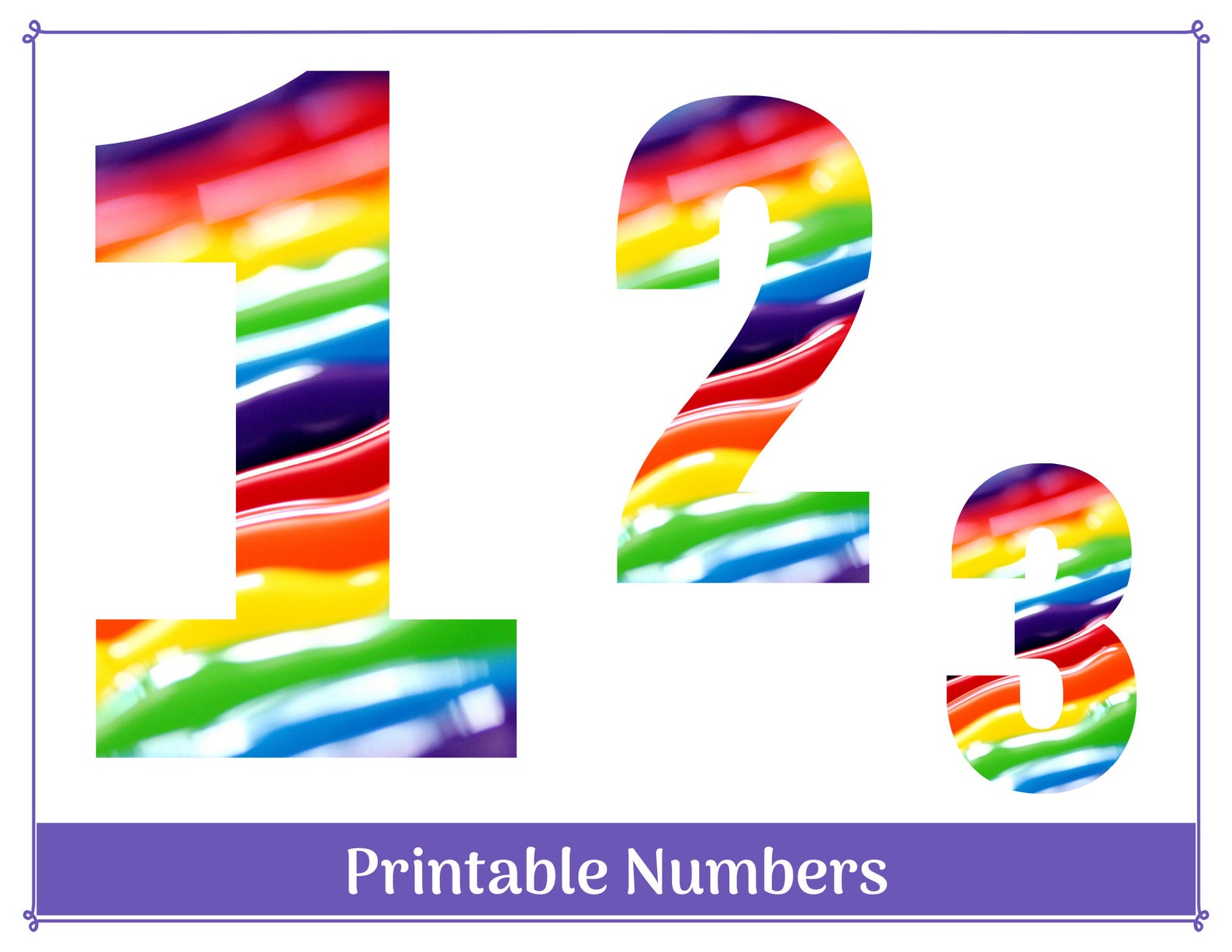Rainbow Paint Alphabet Letters & Numbers: Printable Clip Art (digital ...