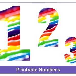 Rainbow Paint Alphabet Letters A-Z, Numbers 0-9 | Banner, Bulletin ...