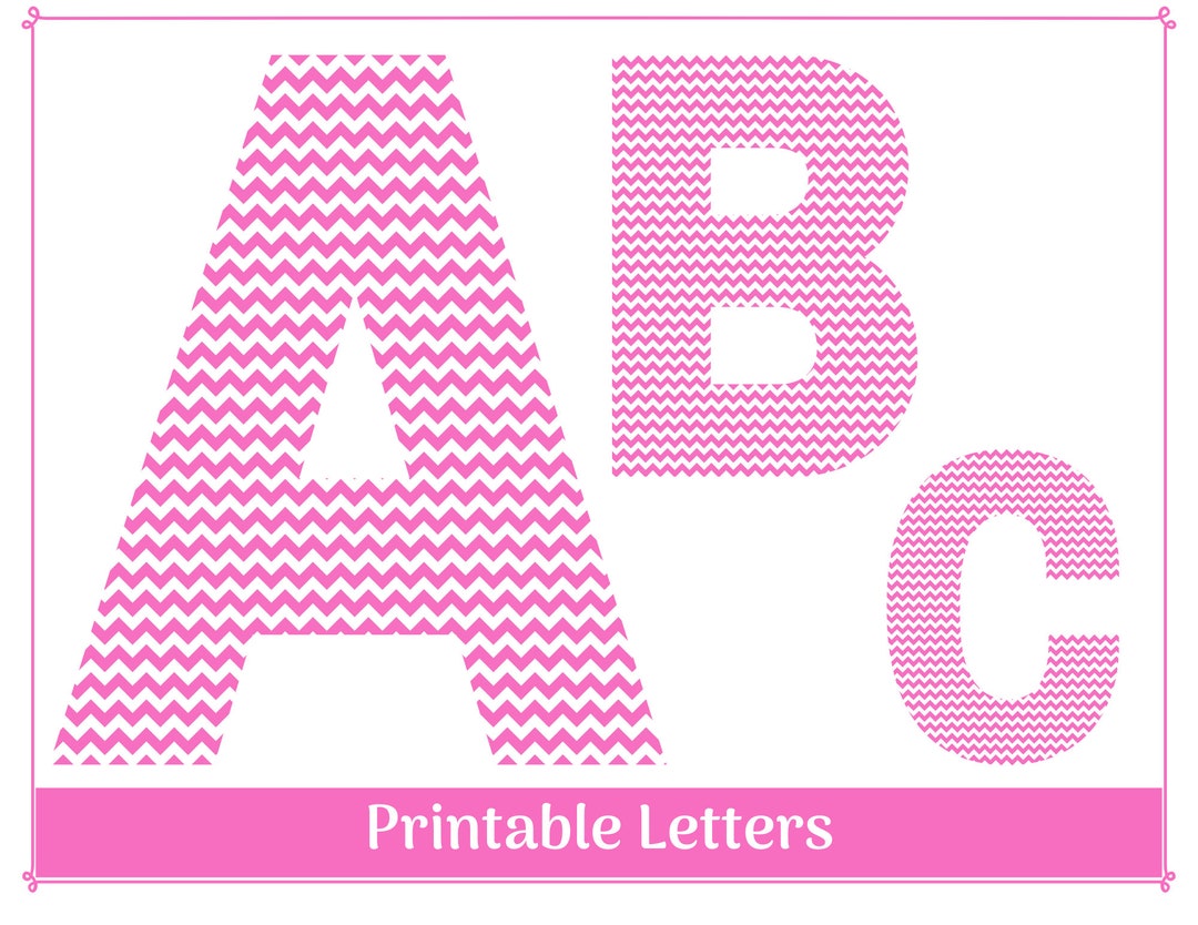Pink Chevron Alphabet Clip Art Letters A-Z and Numbers 0-9 | Printable ...