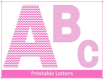 Pink Chevron Alphabet Clip Art: Printable Letters & Numbers (digital ...