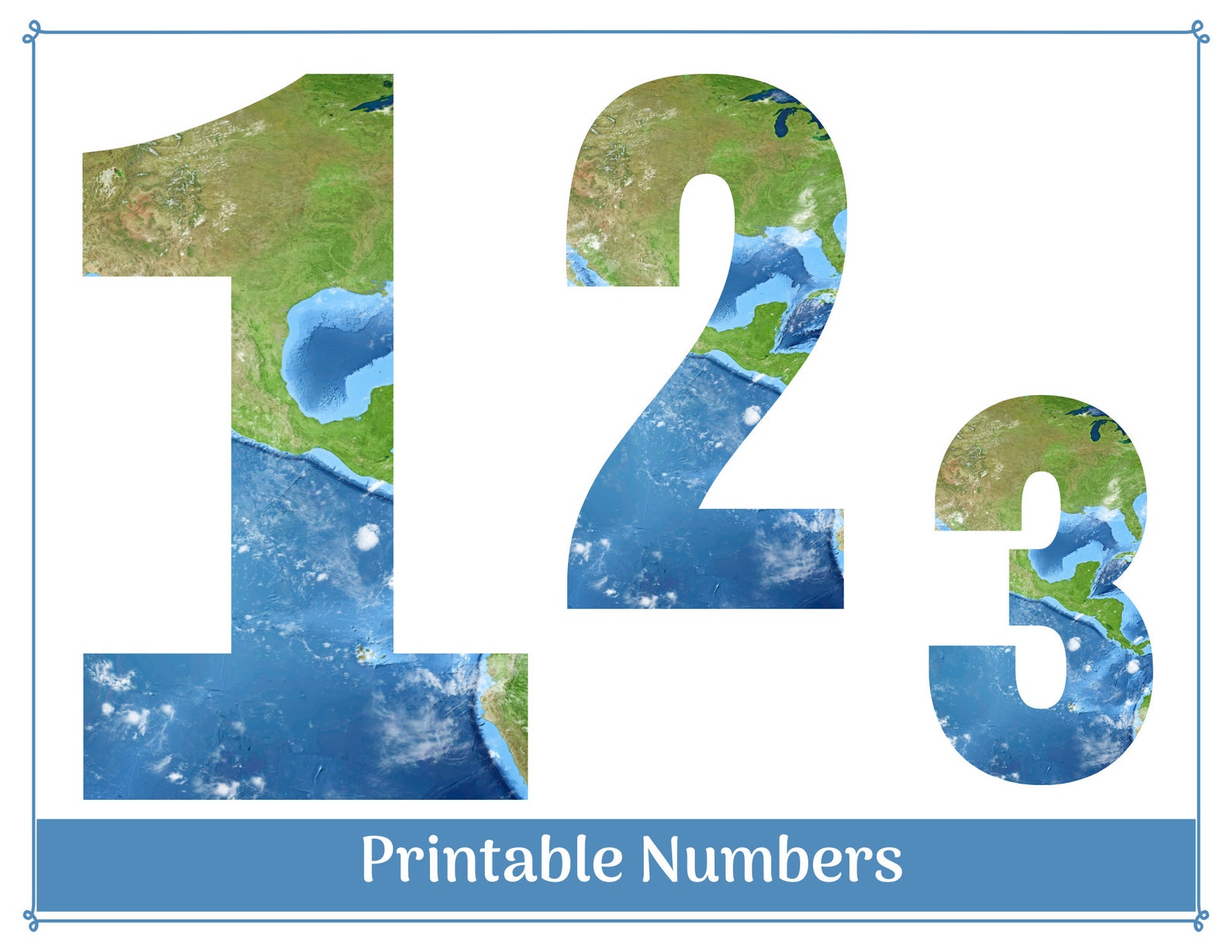 Earth Themed Alphabet Clip Art Letters A-Z Printable & | Etsy