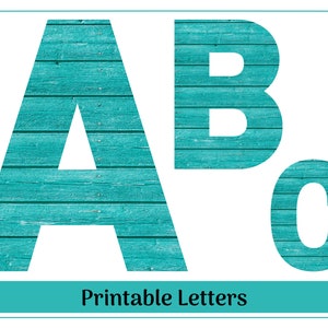 Teal Wood Alphabet Clip Art Letters A-Z and Numbers 0-9 | Printable ...