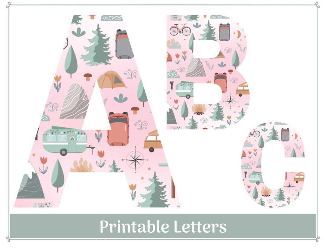 Camping Alphabet Clip Art Letters A-Z, Numbers 0-9 | Printable ...
