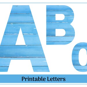 Blue Wood Alphabet Clip Art: Printable Letters & Numbers (digital ...
