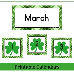 March Classroom Calendar Header and Numbers| Printable & Resizable ...