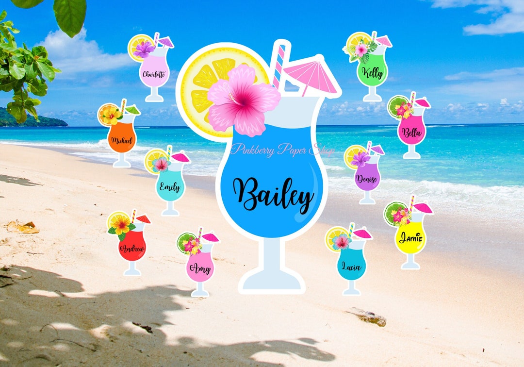 Tropical Drinks Clip Art: Cruise Door Magnets, Tee Shirt Design ...