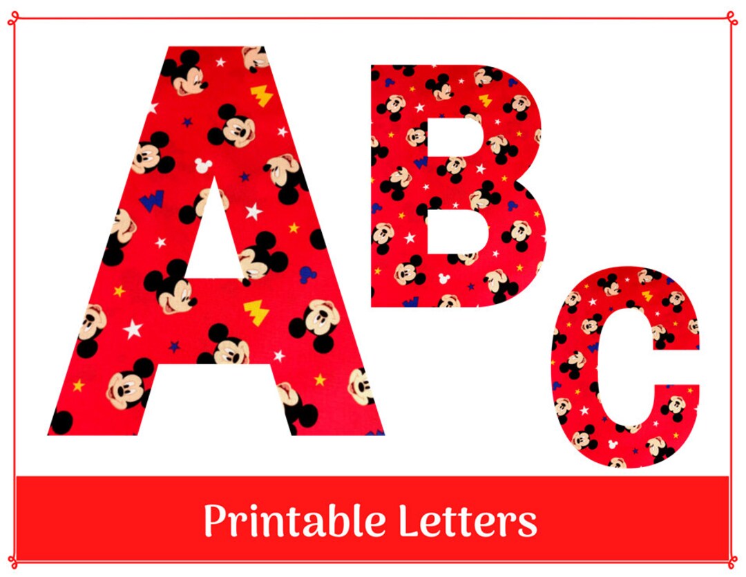 Printable Mickey Scrapbooking and Bulletin Board/banner Letters ...