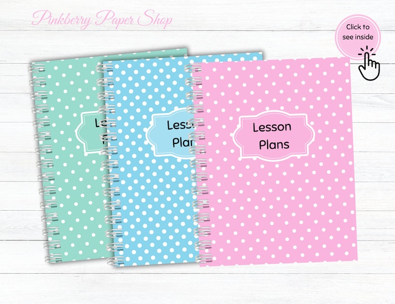 Pastel Polka Dot Teacher Lesson Plan Book: Printable Planner (digital ...