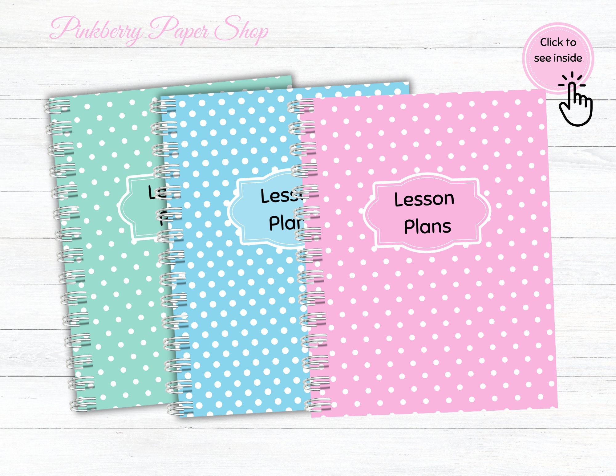 Pastel Polka Dot Teacher Lesson Plan Book: Printable Planner (digital ...