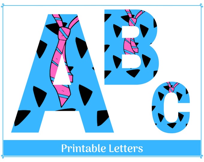 Blue Flintstone Alphabet Letters A-Z, Numbers 0-9 | Banners, Bulletin ...