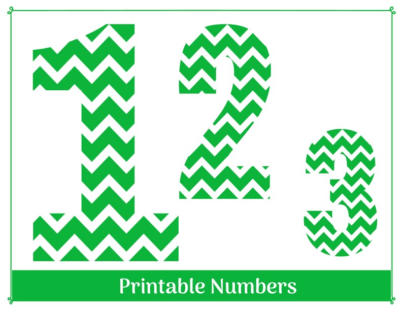 Green Chevron Alphabet Letters & Numbers: DIY Banner (digital Download ...