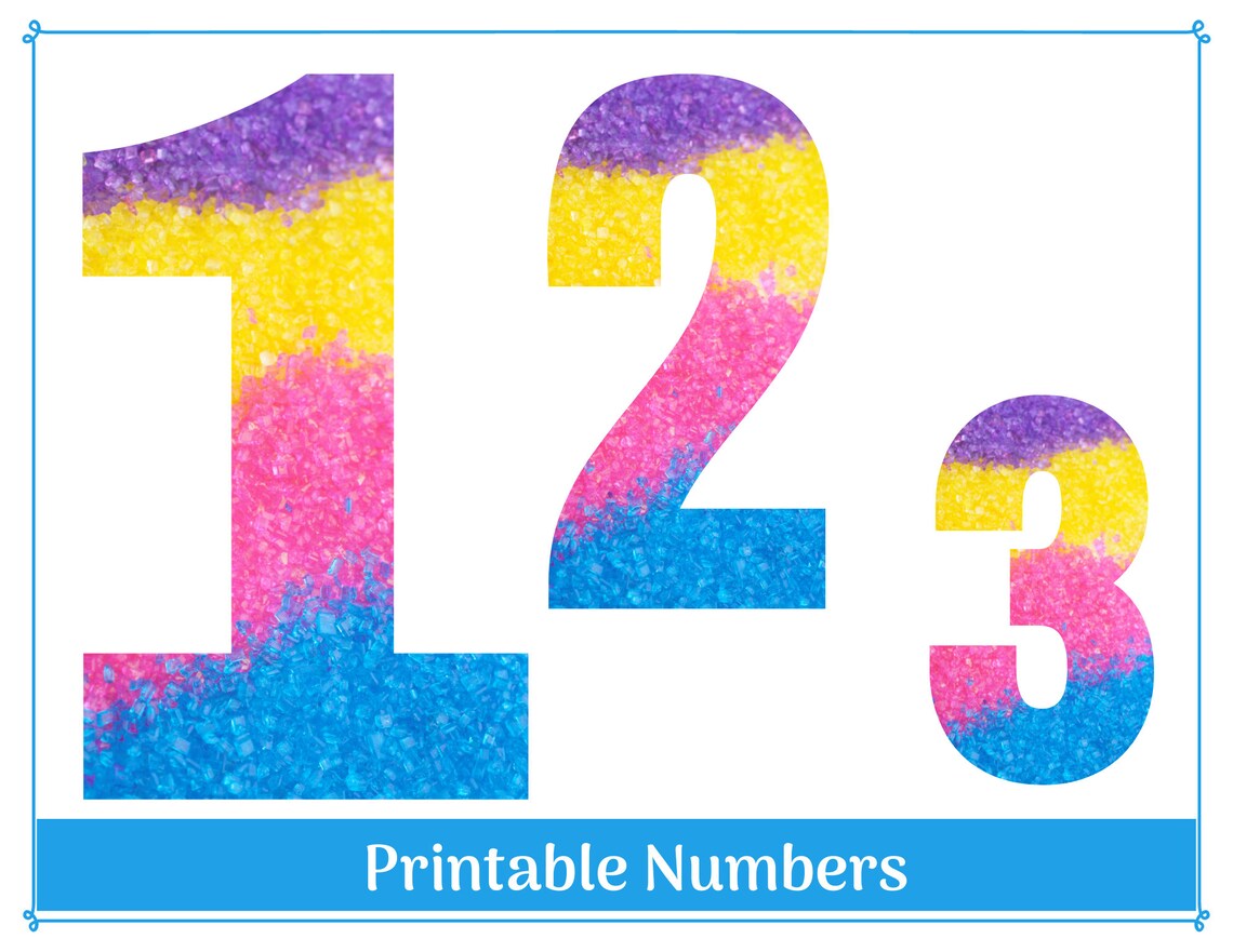 Rainbow Glitter Alphabet Letters & Numbers: Printable Clip Art (digital ...