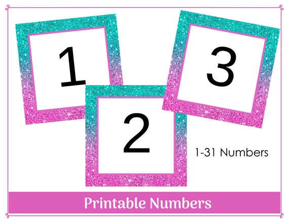 Purple and Teal Glitter Themed Classroom Calendar Activity - Etsy