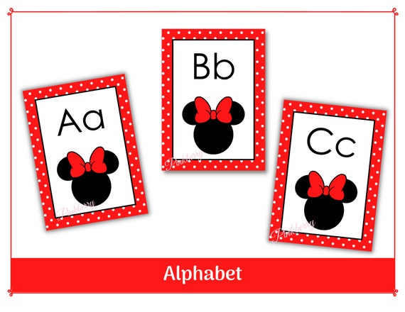 Minnie Alphabet Cards Classroom Alphabet Classroom - Etsy