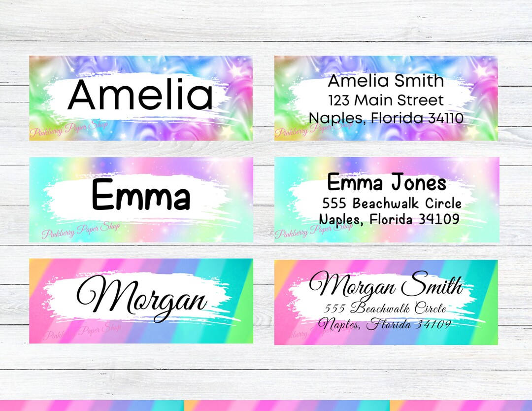 Unicorn Pastel Rainbow Address Labels: DIY Printable (digital Download ...