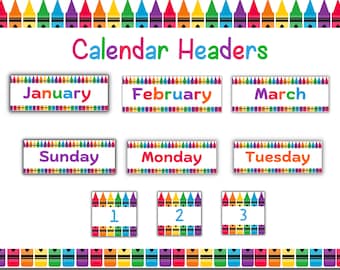 Rainbow Crayon Preschool Center Signs Set of 15 (Download Now) - Etsy