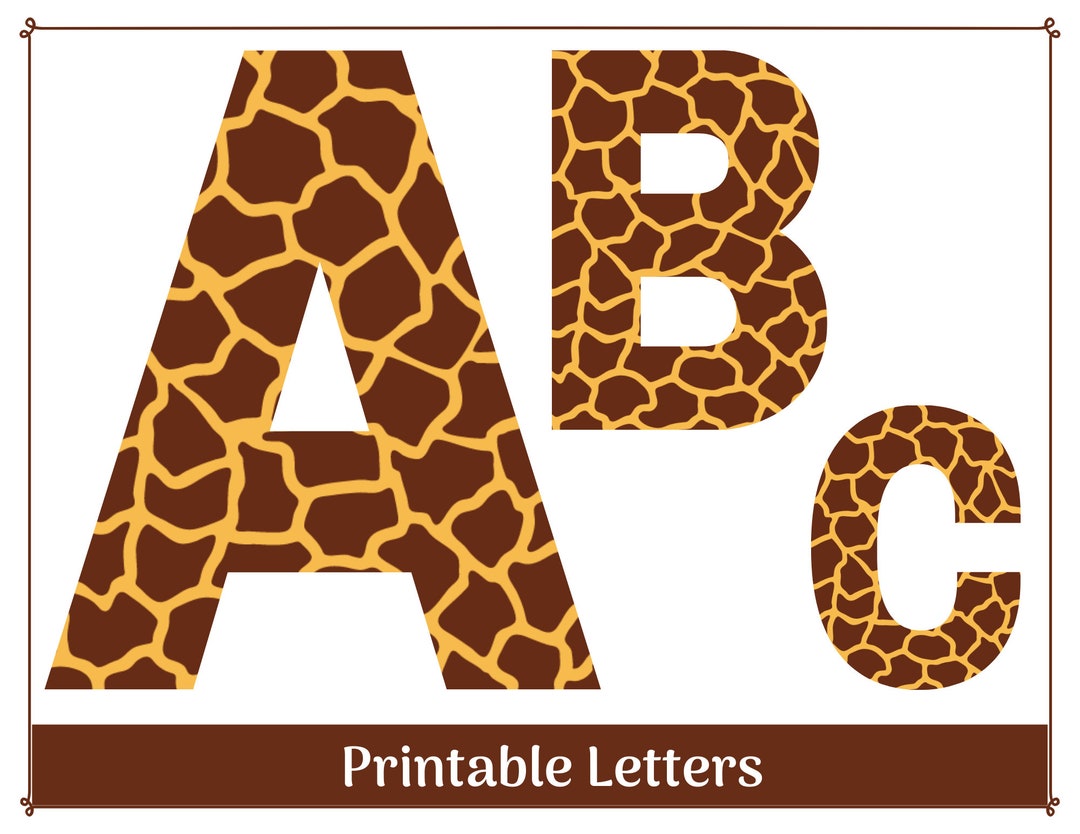 Giraffe - Safari Alphabet Clip Art Letters A-Z, Numbers 0-9 - Etsy