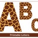 Giraffe Safari Alphabet Clip Art Letters A-Z, Numbers 0-9 - Etsy