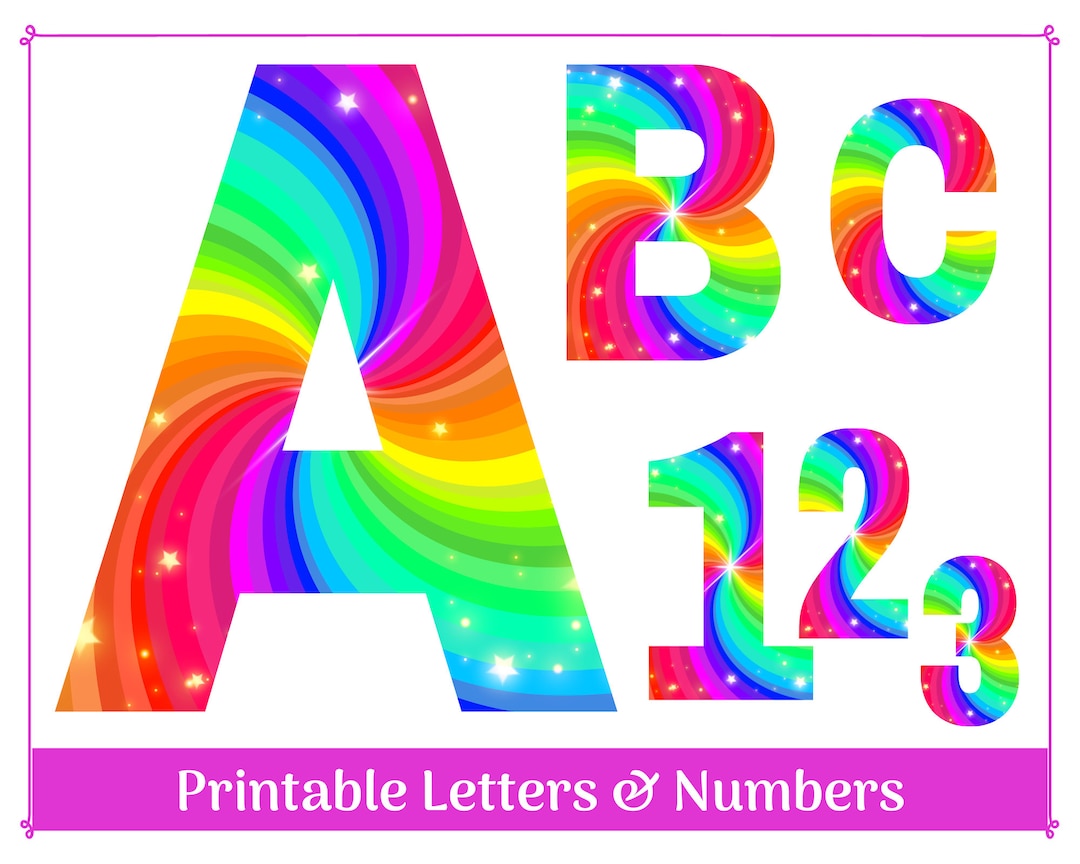 Alphabet Letters A-Z, Numbers 0-9 Banner, Bulletin Board, Scrapbook ...