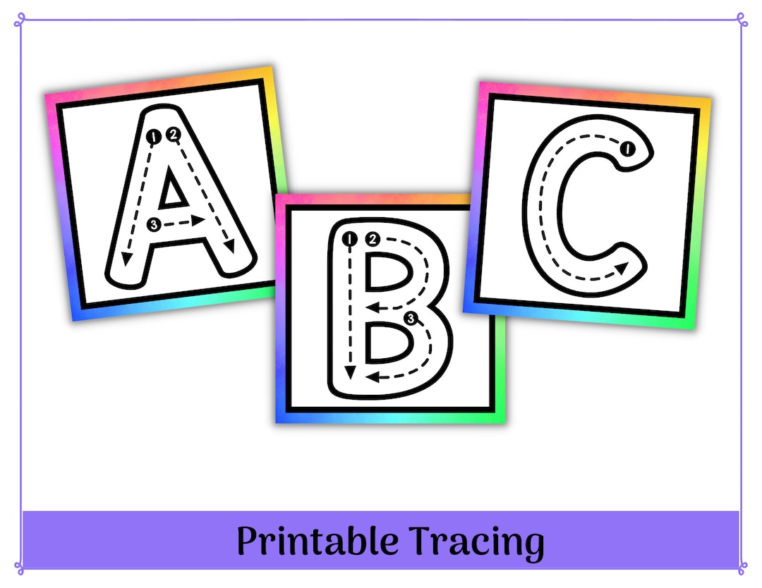 Alphabet Tracing Cards | Letters A-Z | Printable & Resizable Tracing ...