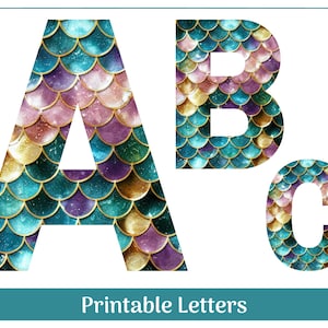 Mermaid Alphabet Letters & Numbers | Uppercase A-Z and Numbers 0-9 ...