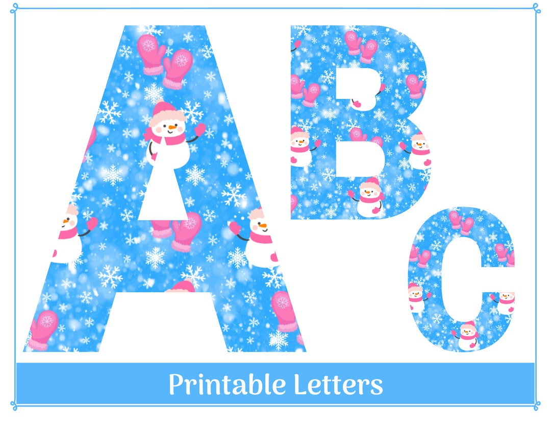 Snowmen Alphabet Clip Art Letters A-Z and Numbers 0-9 | Banner ...