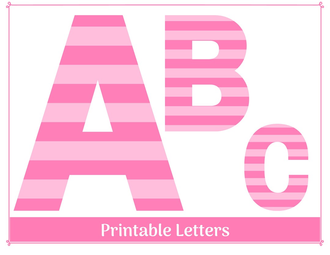 Pink Striped Alphabet Clip Art: A-Z, 0-9 (digital Download) - Etsy