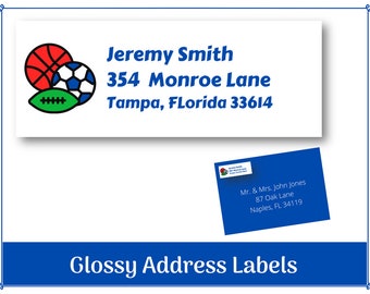 Sports Return Address Labels - Etsy
