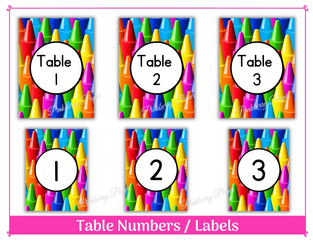 Table Numbers | Classroom Number Labels | Numbers 1-10 | Crayon Numbers ...