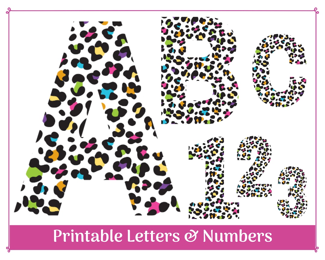 Rainbow Leopard Print Alphabet & Numbers Clip Art (digital Download) - Etsy