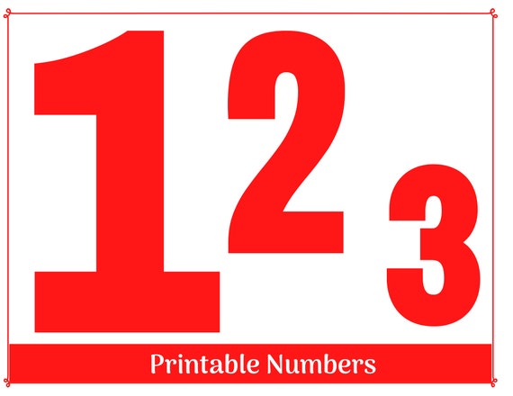Red Clip Art Numbers Printable & Resizable Banner Numbers - Etsy