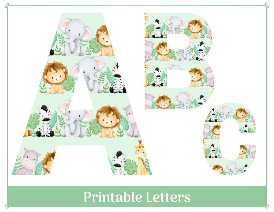 Baby Safari Animal Alphabet Letter Clip Art, Numbers 0-9 | Banners ...