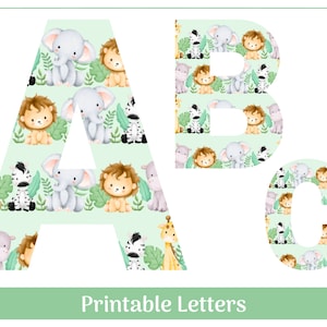 Baby Safari Animal Alphabet Letter Clip Art, Numbers 0-9 | Banners ...