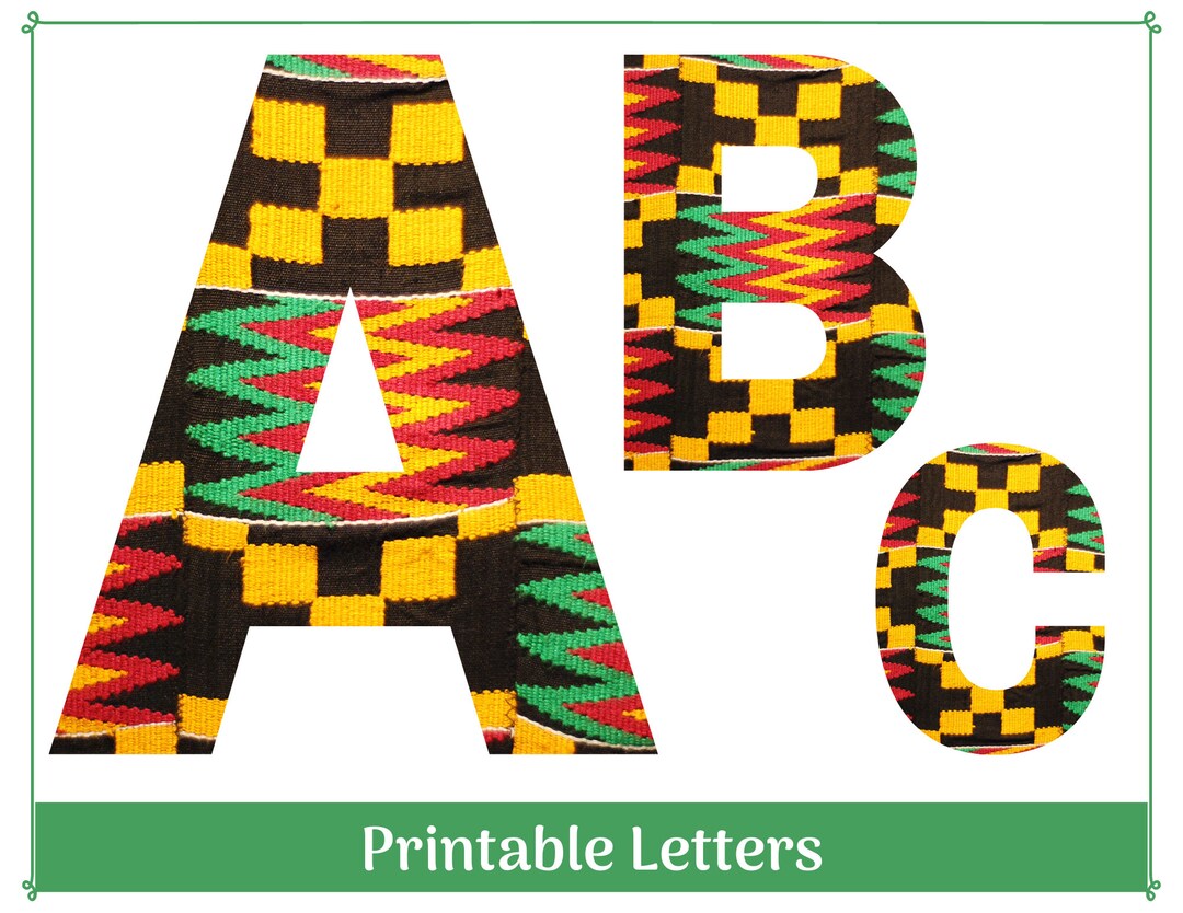 African Patterned Alphabet Clip Art Letters & Numbers | Uppercase A-Z ...