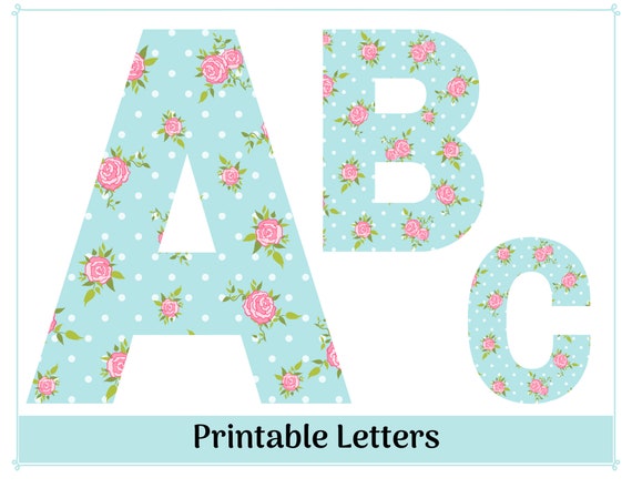 Cottage Chic Alphabet Clip Art Letters A-Z Printable & | Etsy