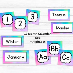 Rainbow Classroom Calendar | Printable & Resizable Calendar Headers and ...