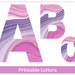 Purple Marble Alphabet Clip Art Letters A-Z, Numbers 0-9 | Printable ...