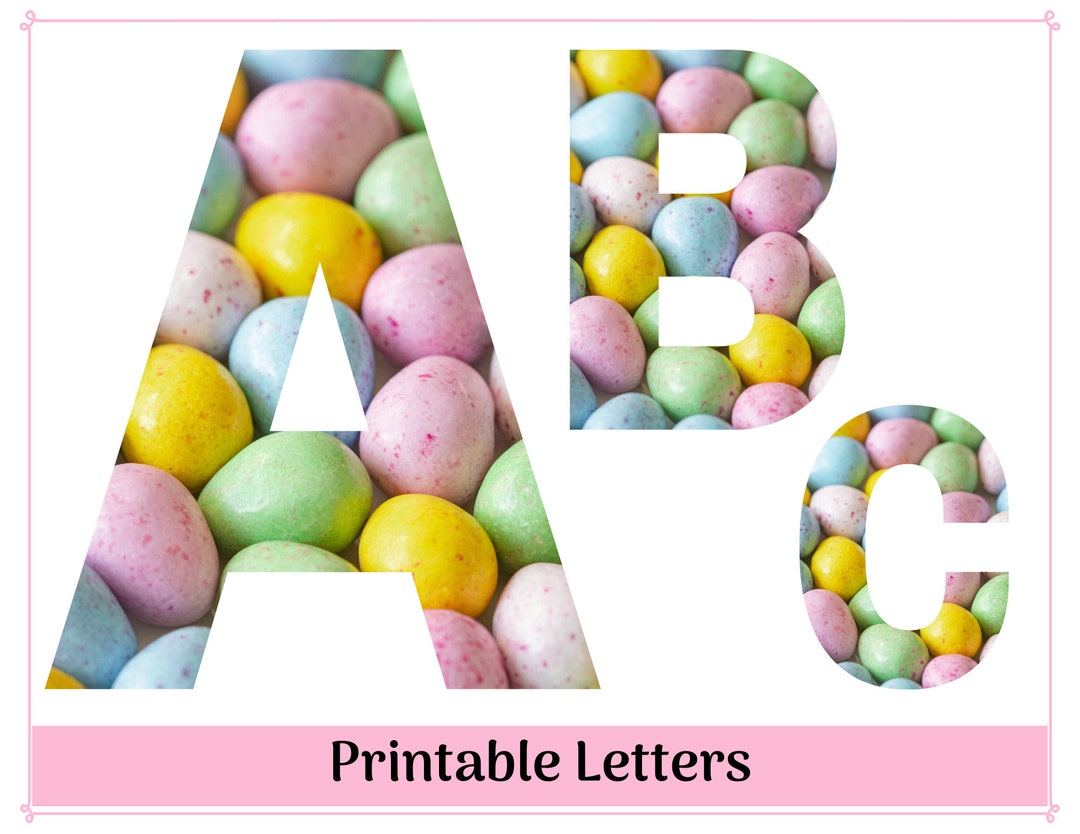 Easter Eggs Alphabet Letters A-Z, Numbers 0-9 | Banners, Bulletin Board ...