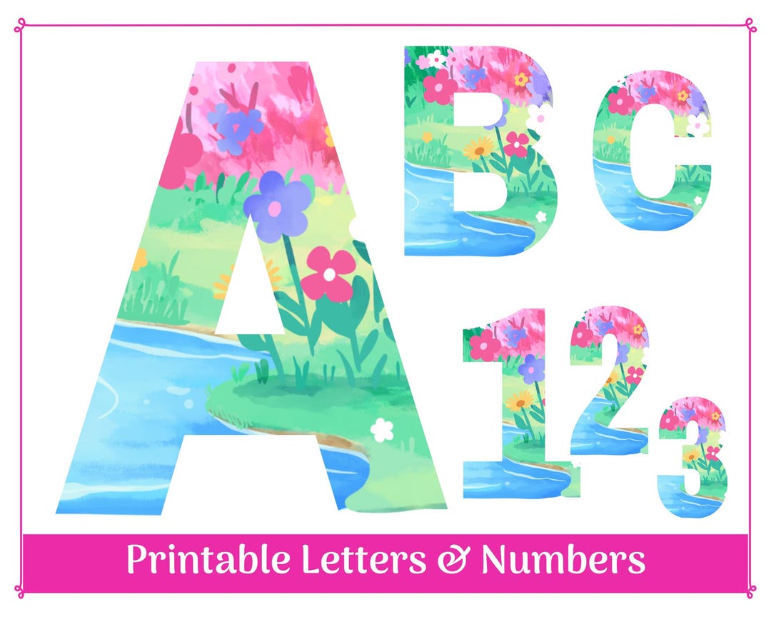 Garden Alphabet Clip Art Letters A-Z and Numbers 0-9 | Printable Banner and Bulletin Board Sets ...